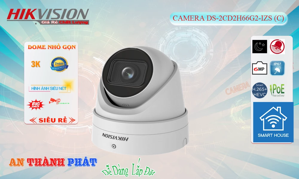 Camera Hikvision DS-2CD2H66G2-IZS(C) Camera Bình Thạnh Giá Rẻ